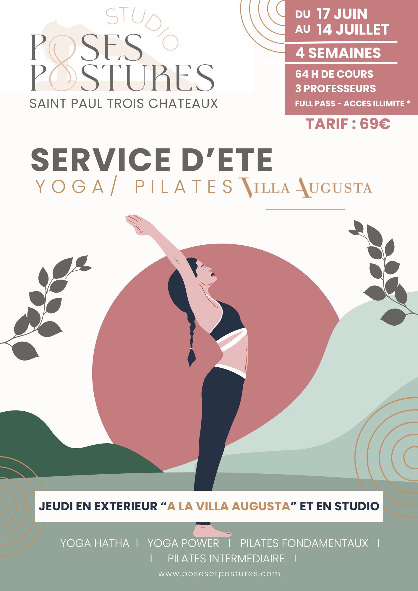 Service d'été 2024 nouvelle formule - Poses et Postures Studio